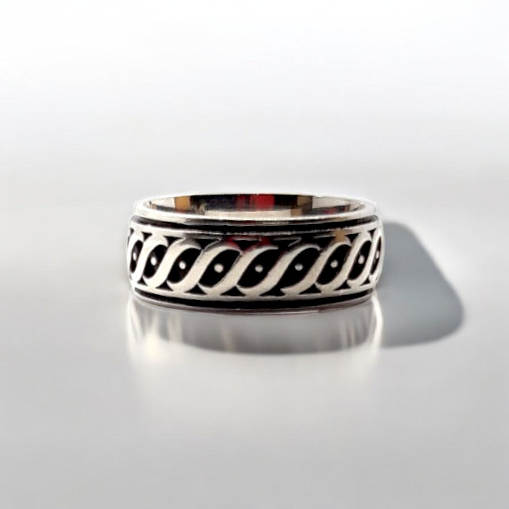 Dominion Double Chain Band – Stylish Sterling Silver Double Chain Ring ...
